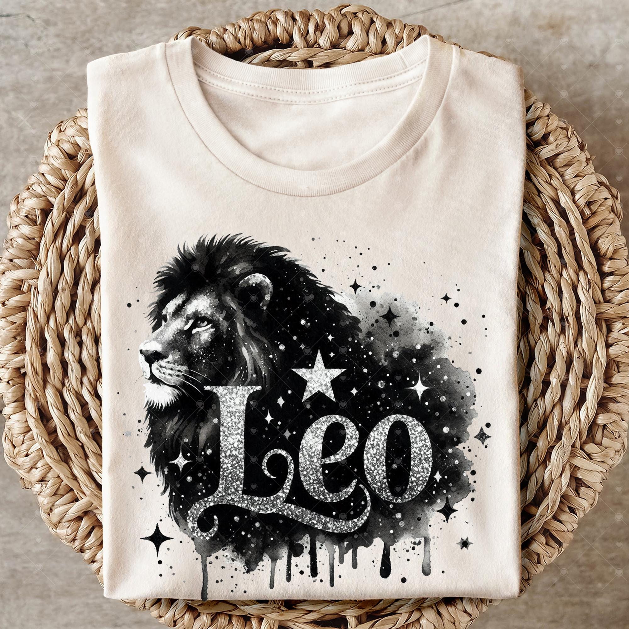 Leo Zodiac Clip Art. Leo Zodiac Sign, Leo Sublimation, Leo Lion PNG File, Leo Glitter Sign ...