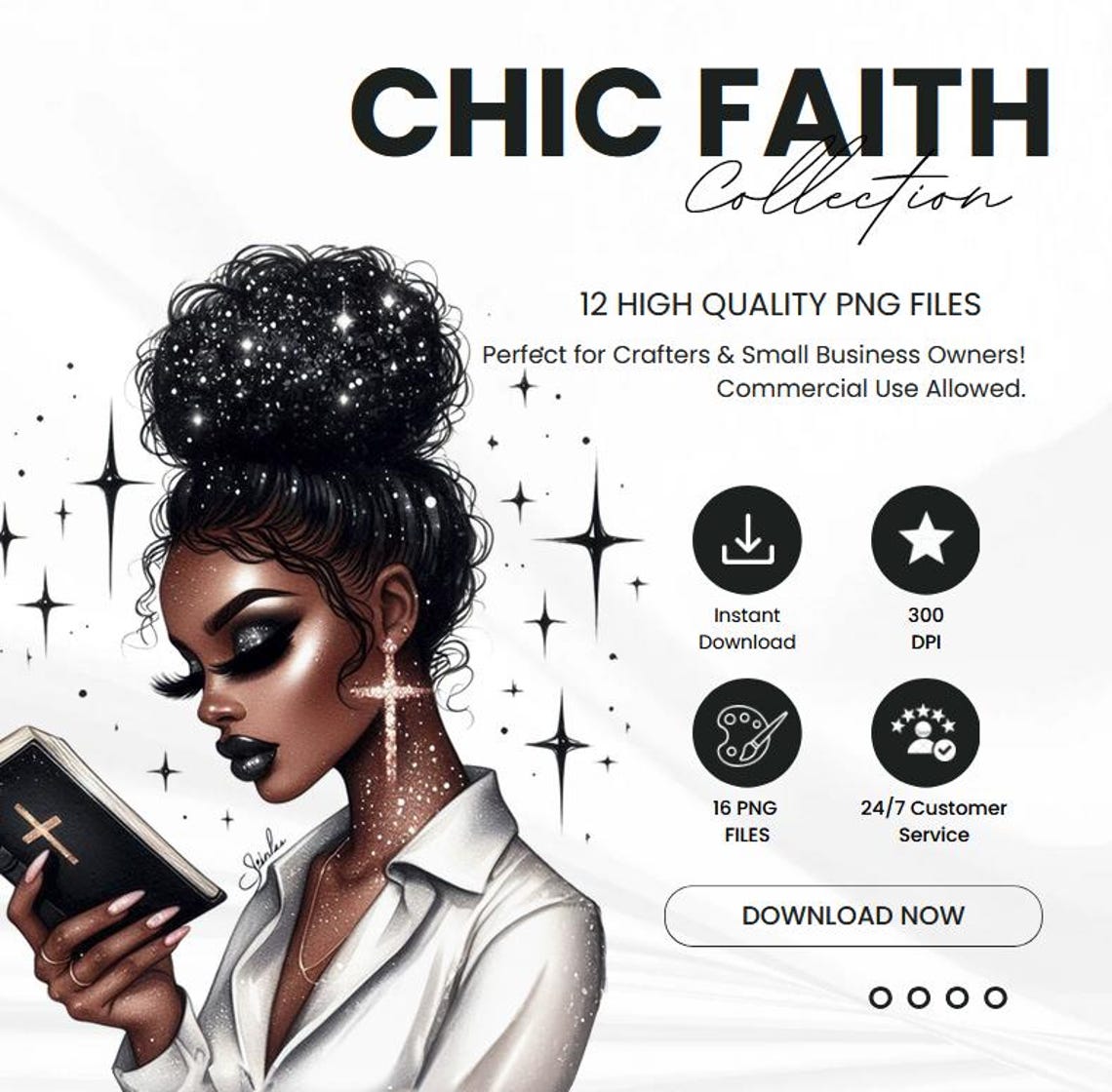 12 Black Girl Faith Clipart, Black Woman Bible Clipart, Jesus and Faith ...