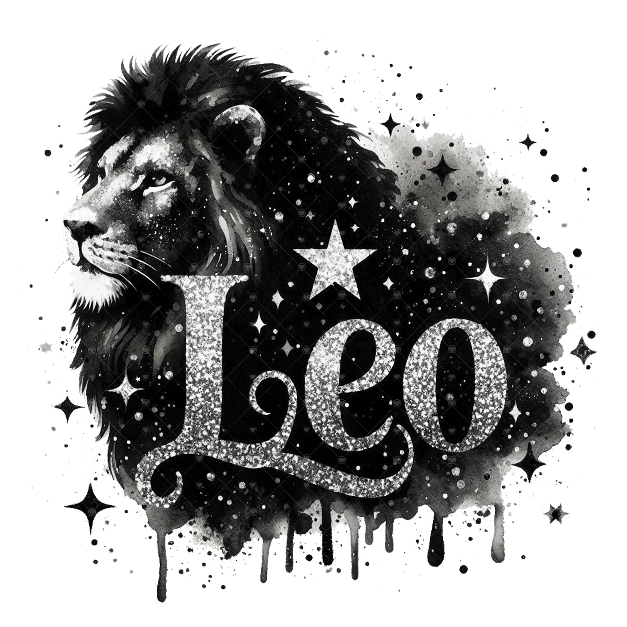 Leo Zodiac Clip Art. Leo Zodiac Sign, Leo Sublimation, Leo Lion PNG File, Leo Glitter Sign ...
