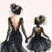 Mother and Daughter Clipart Set - Mother's Day Clipart - Black and ...