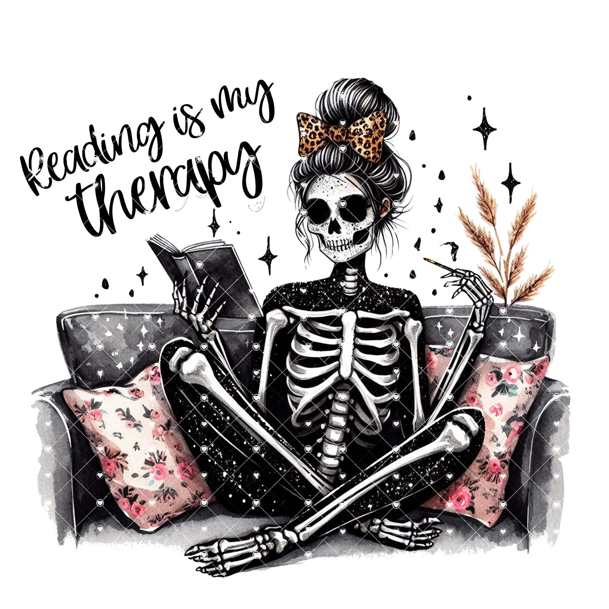 Bookish PNG File - Reading is My Therapy - Book Quotes Digital Download ...