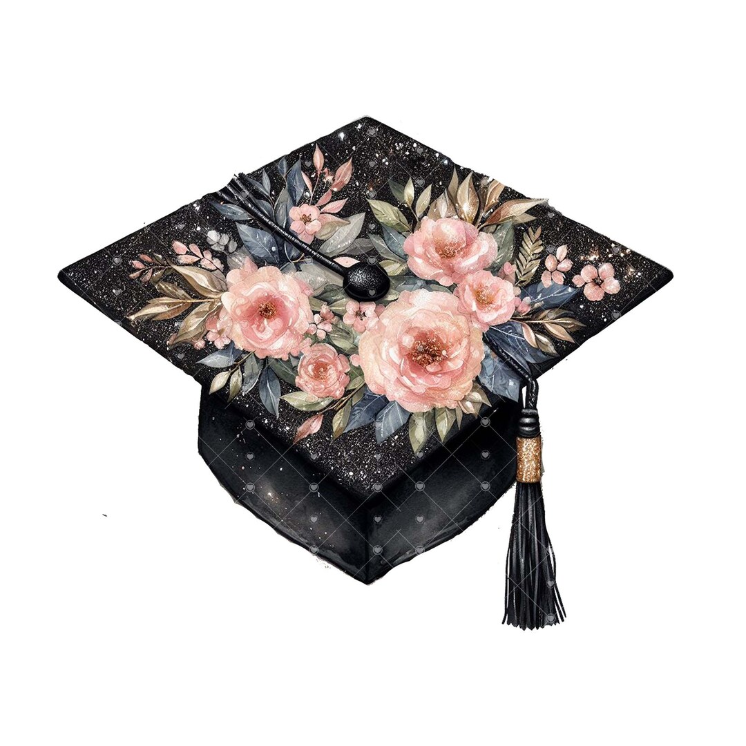 Graduation Cap Clipart - Graduation Decor Clipart - Sublimation ...