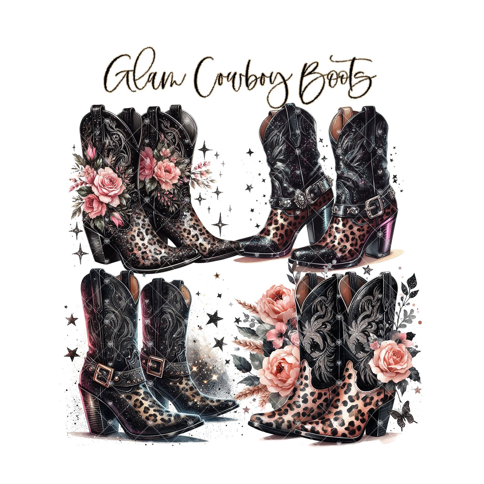 Cowboy Boots Clipart - Country Girl Clipart - Cute Cowgirl Boots ...