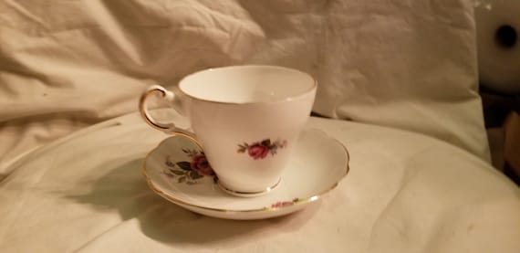 Regency English Bone China Cabbage Rose Teacup and Saucer | Etsy