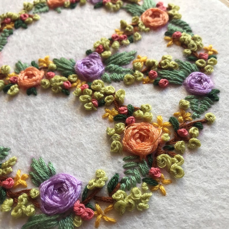 Floral Bohemian PEACE SIGN Embroidery Pattern/digital PDF - Etsy