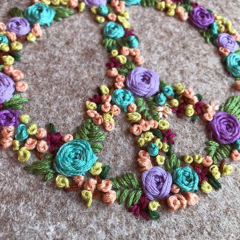 Floral Bohemian PEACE SIGN Embroidery Pattern/digital PDF - Etsy