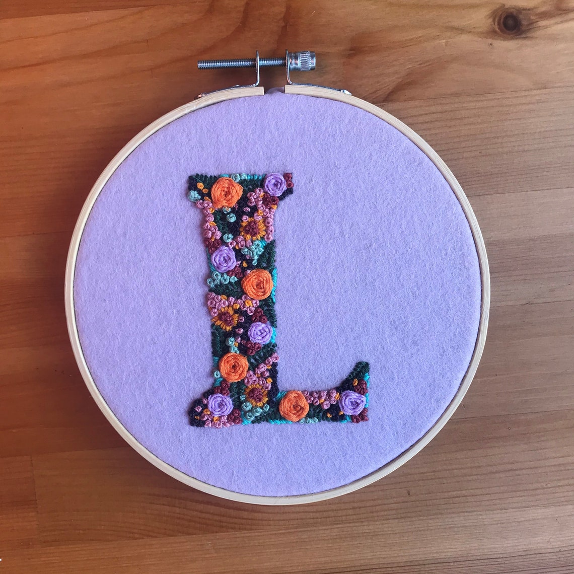 Floral Letter L Embroidery Pattern, DIY Initial (digital PDF) - Etsy
