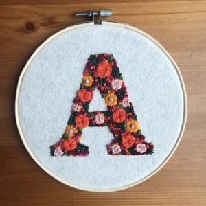 Floral Letter Embroidery Pattern, Monogram "a" (digital PDF) - Etsy