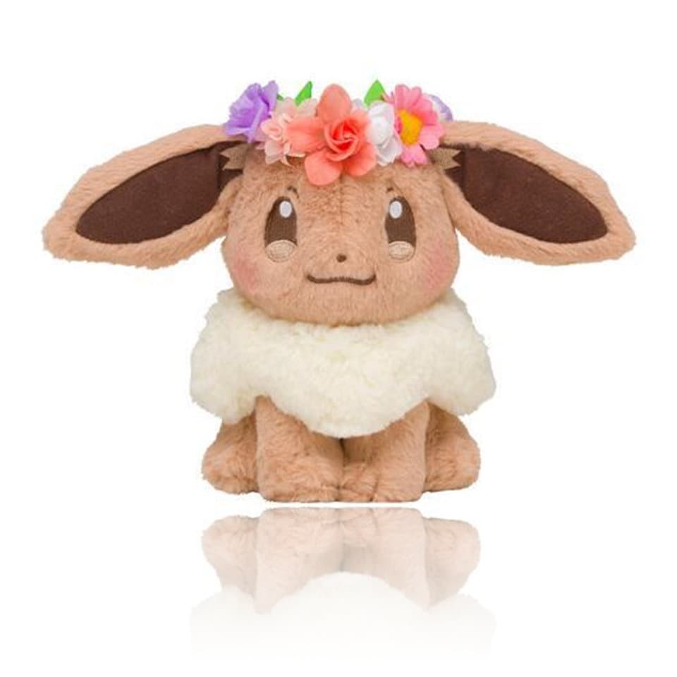 Cute Kawaii Eevee With Flower Crown Halo Furry Fluffy Plushy - Etsy UK