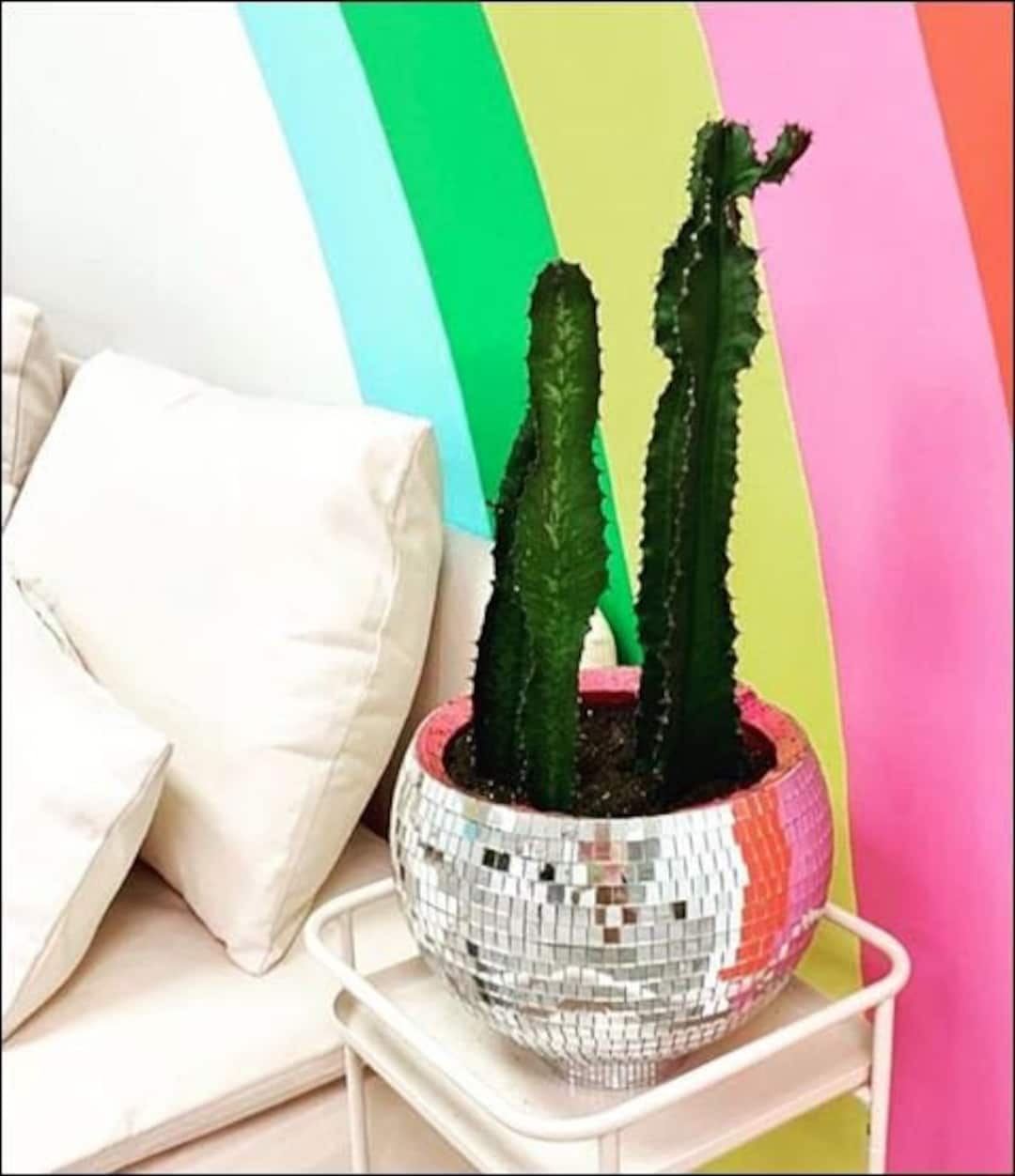 Custom 12 Inch Disco Ball Planter. Disco Vase. Unique Gift. Mirror Ball ...