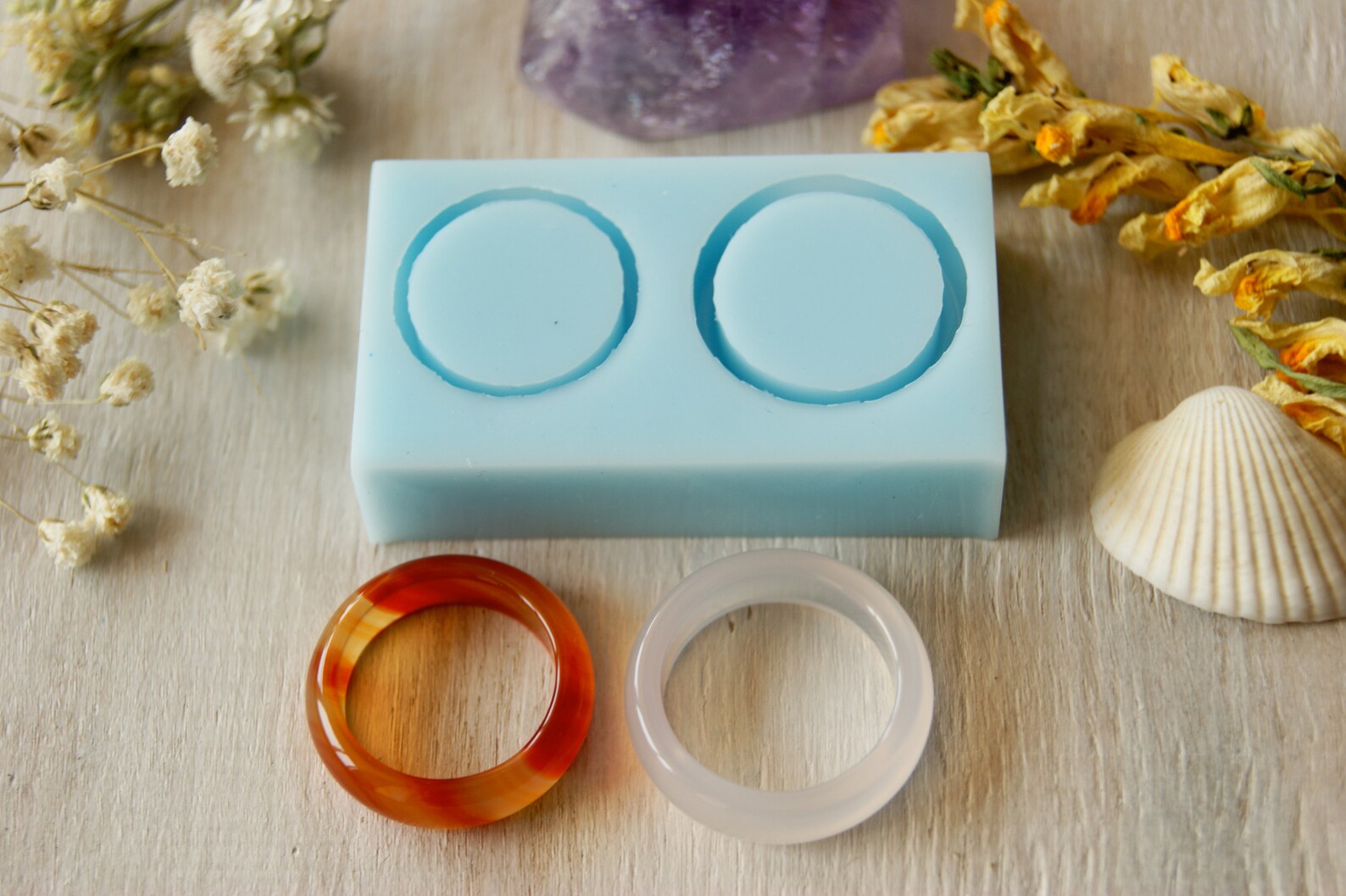 Smooth ring mold 2 pcs-size 6.5 7.5 17 mm and 18 mm Resin | Etsy