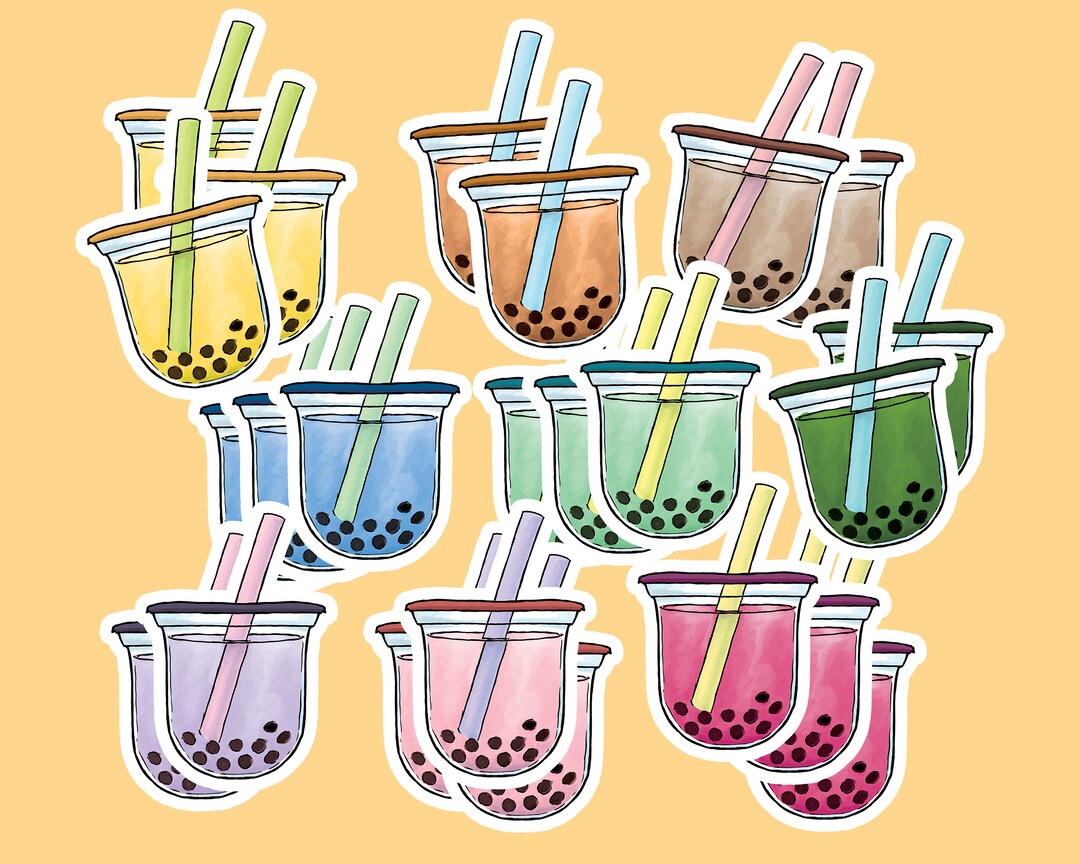 Cute Boba Tea Stickers | 3" Die Cut | Glossy Stickers | Bubble Tea ...
