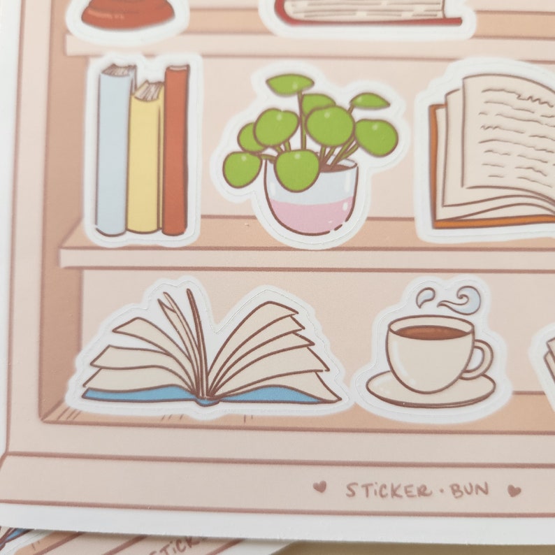 My Bookshelf Sticker Sheet | Journal Stickers | Planner Stickers ...