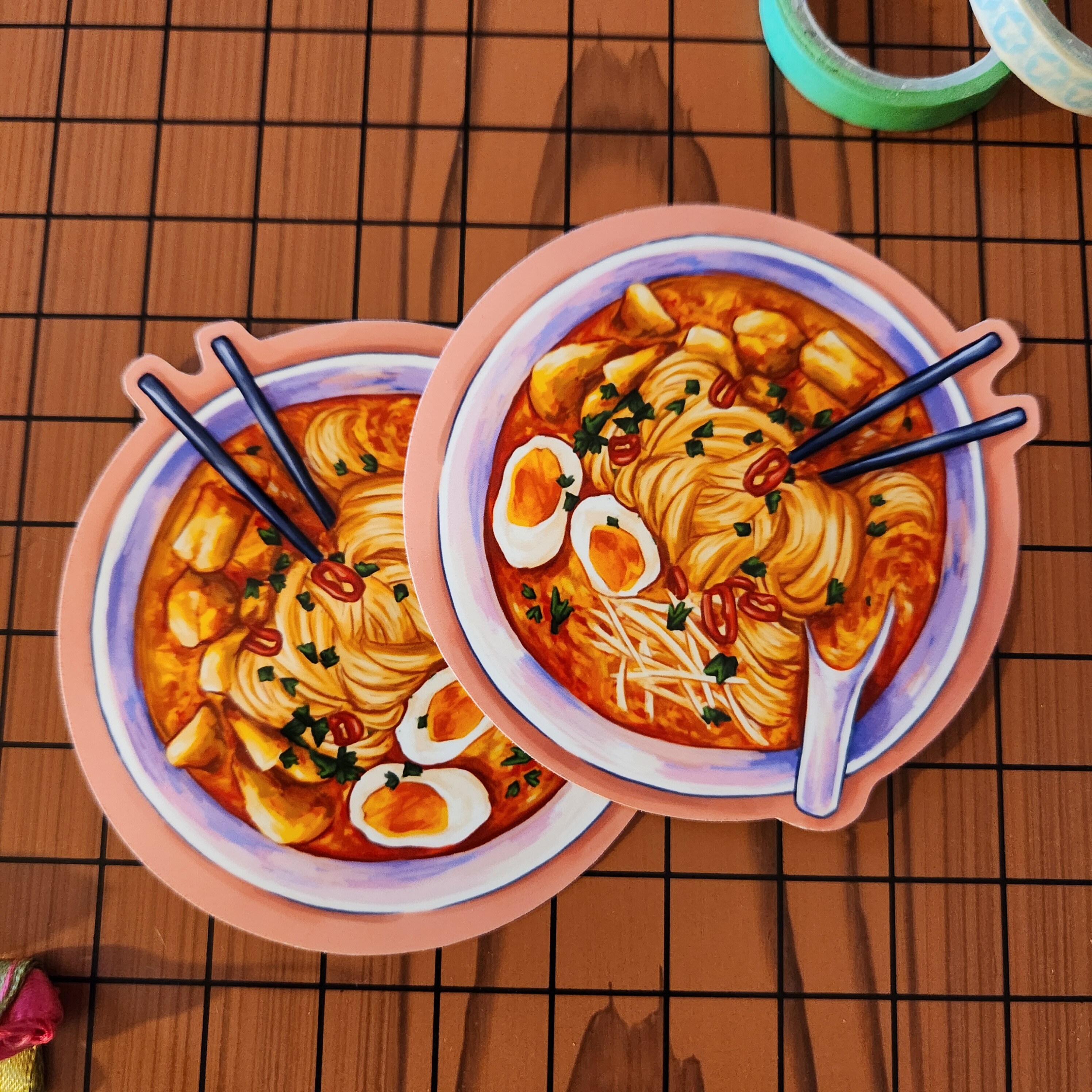 Curry Laksa Noodle Soup Die Cut Sticker | 3 Inch Stickers | Malaysian ...
