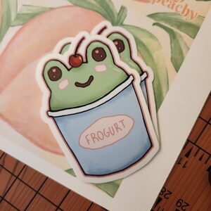 Frogurt - Cute Frozen Yogurt Frog Pun Stickers - Etsy