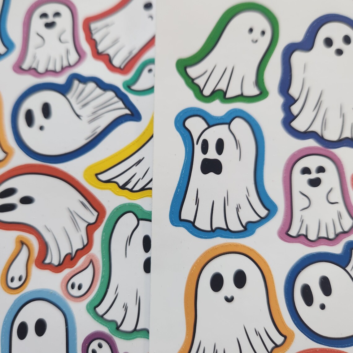 Cute Colorful Ghosts Sticker Sheet | Journal Stickers | Planner ...