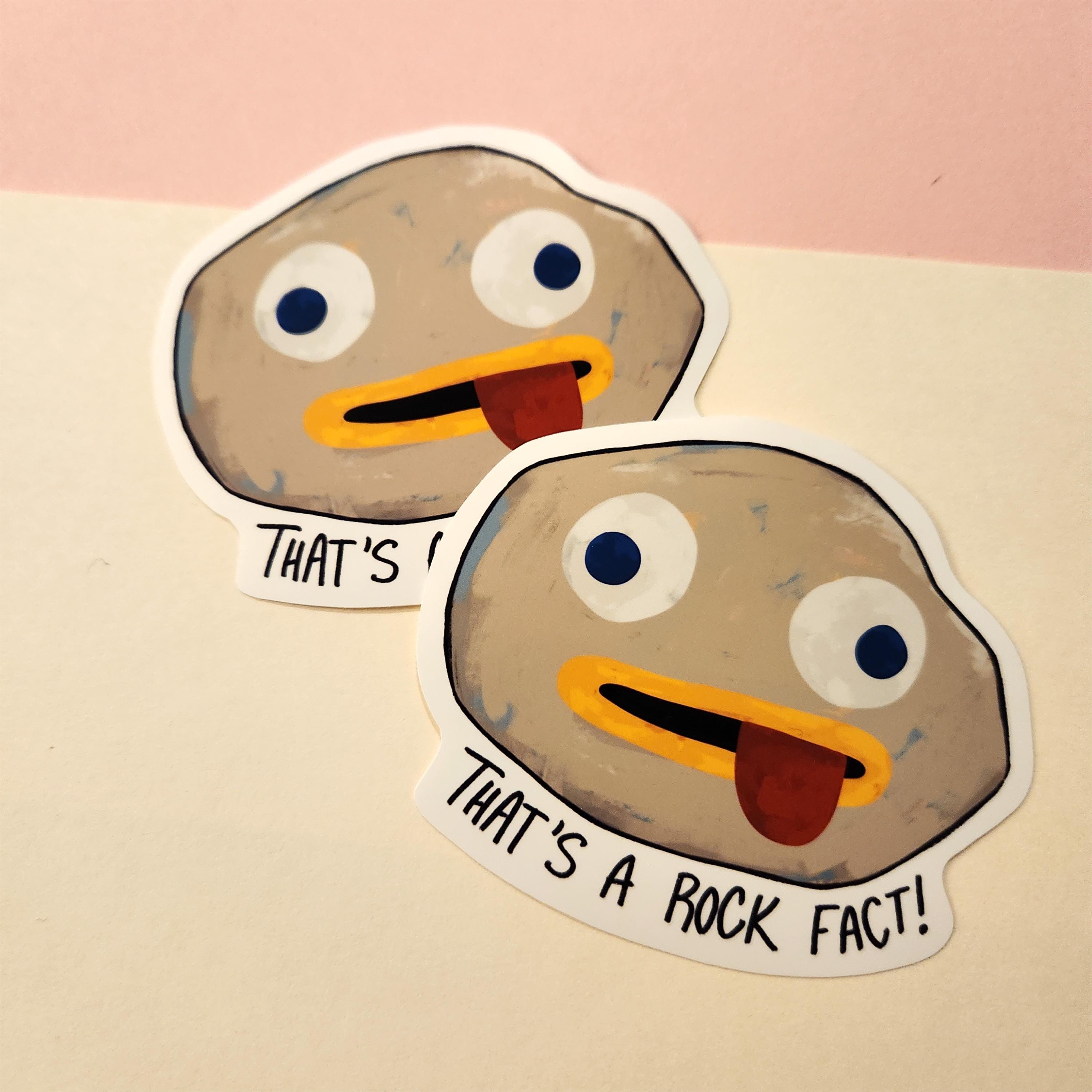 That's a Rock Fact Sticker | Funny Stickers | 3 Inch Die Cut Stickers ...