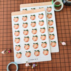 Cute Semi Realistic Peach Sticker Sheet | Journal Stickers | Planner ...