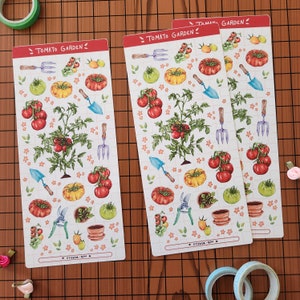 Cute Detailed Tomato Garden Sticker Sheet | Journal Stickers | Planner ...