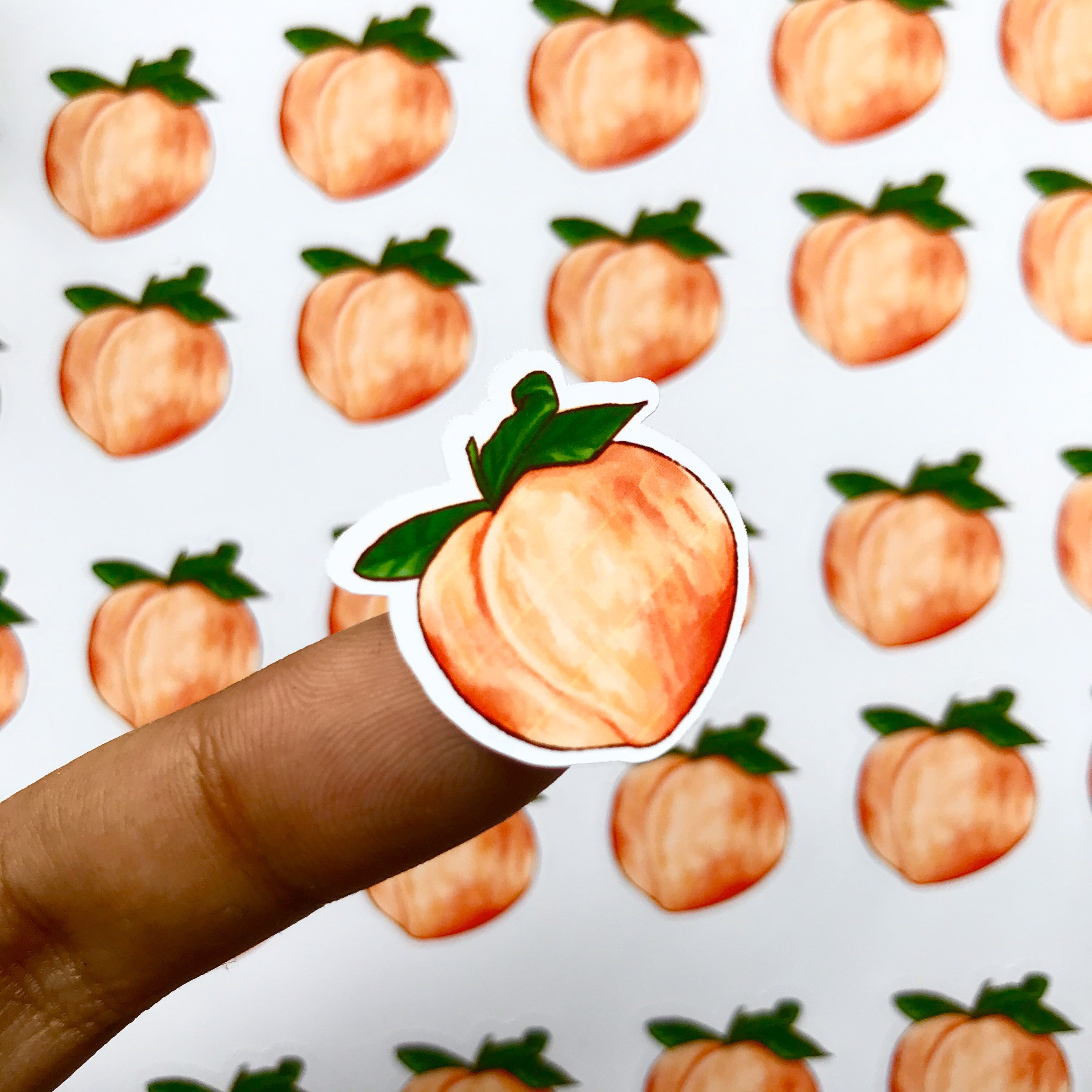 Cute Semi Realistic Peach Sticker Sheet | Journal Stickers | Planner ...