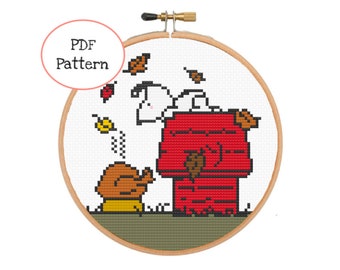 Snoopy cross stitch | Etsy