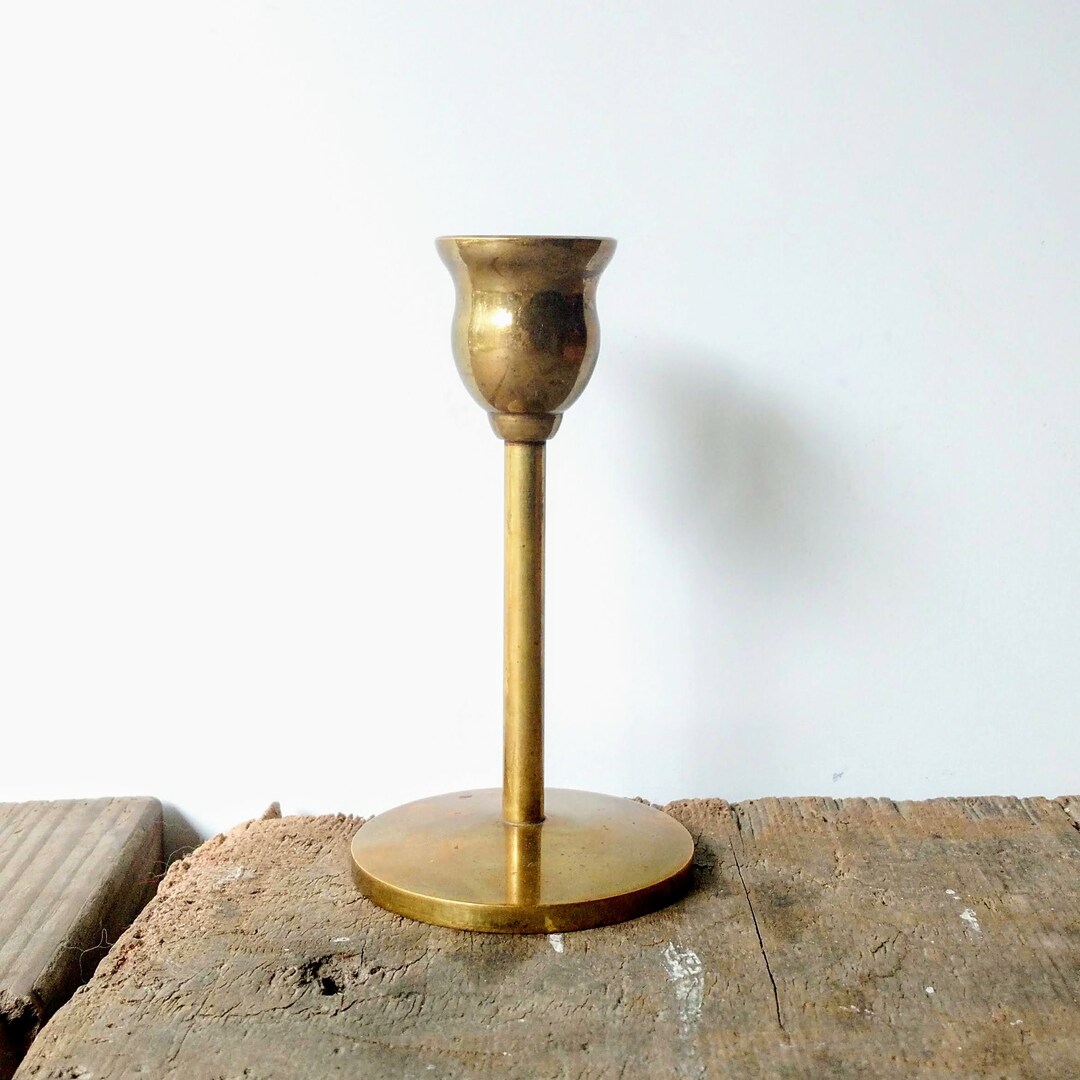 Vintage Solid Brass Tulip Candlestick - Etsy