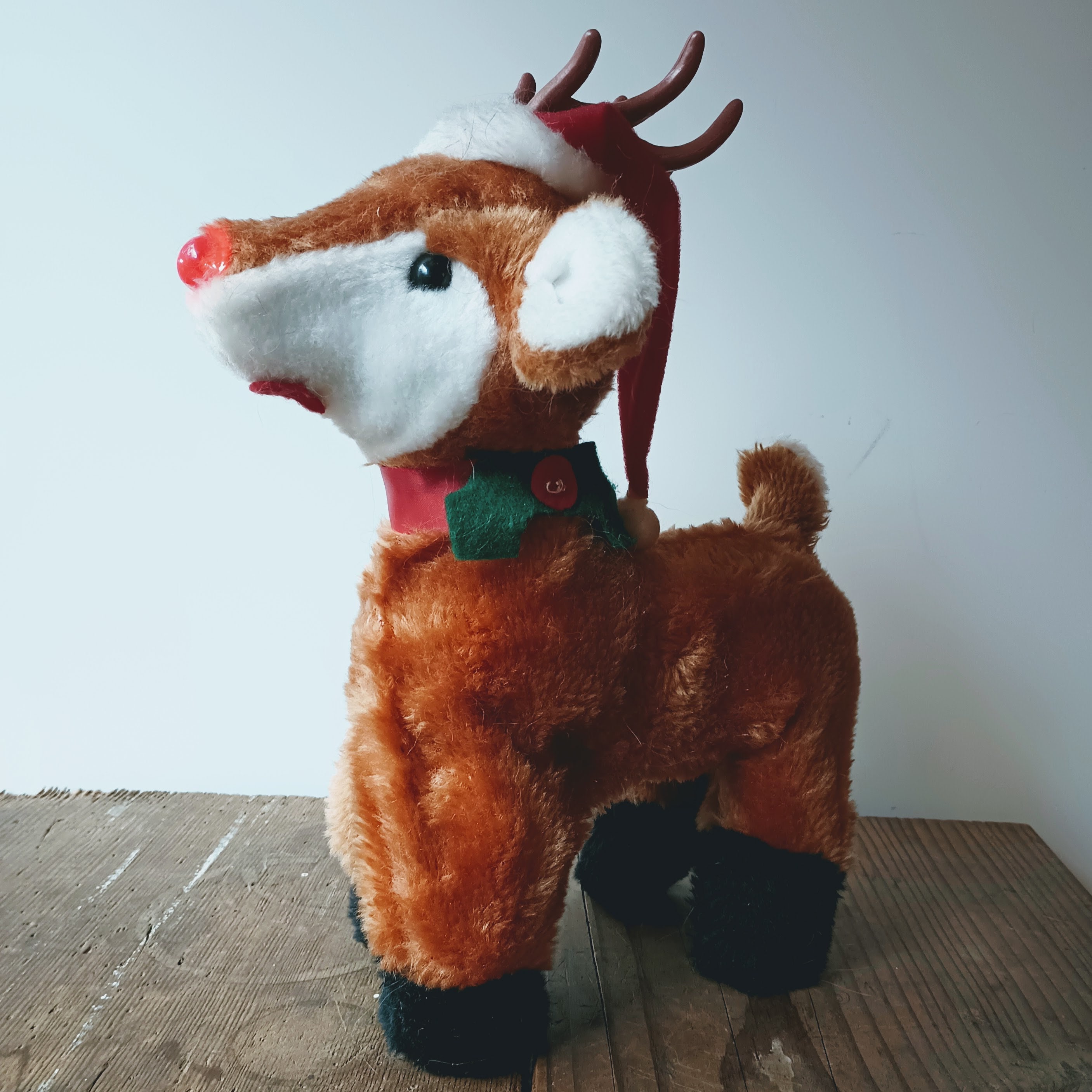 Vintage Musical Rudolph Reindeer With Blinking Nose - Etsy UK