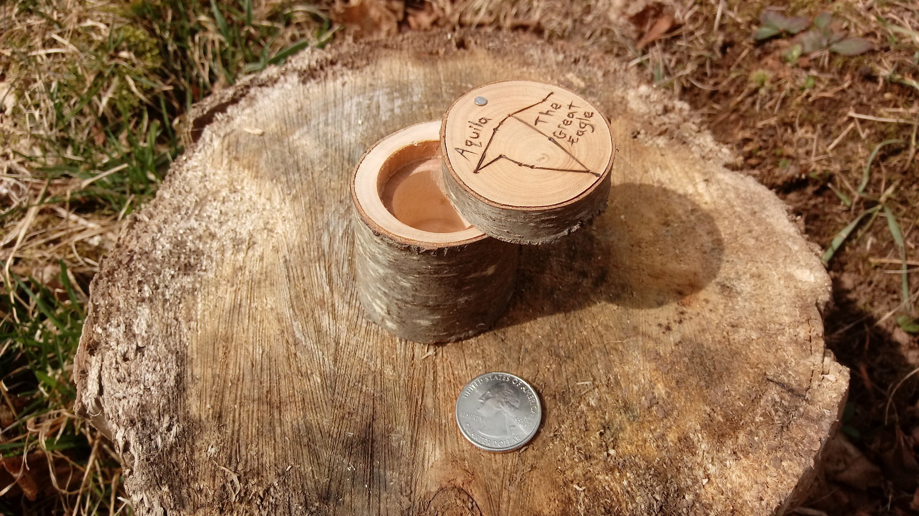 Natural Wood, Ring Box, Wood Ring Box, Jewelry Box, Trinket Box, Aquila ...