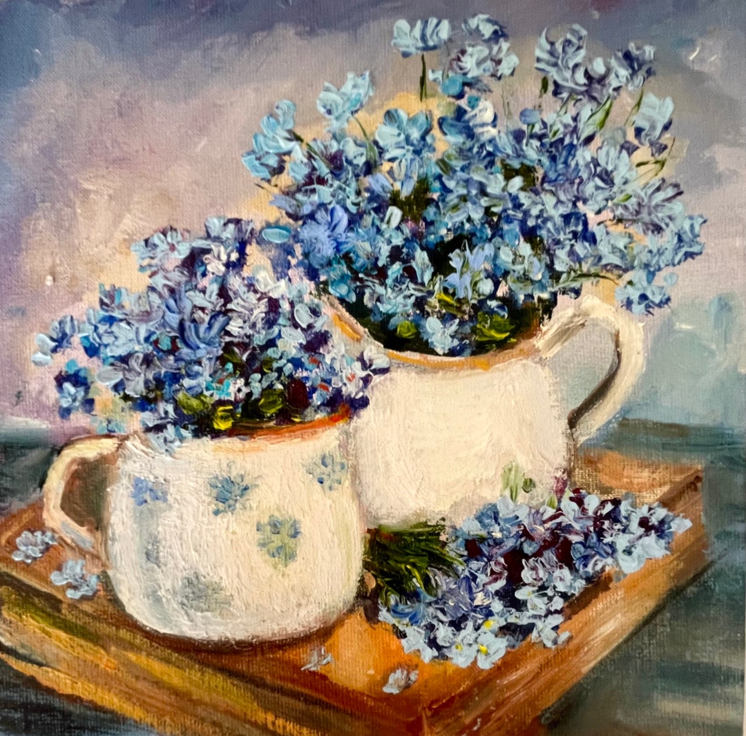 Forget Me Not Painting Made to Order Original Art Floral Still Life ...