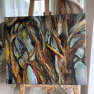 Oak Tree Painting Modern Abstract Wall Art Original Acrylic Canvas ...