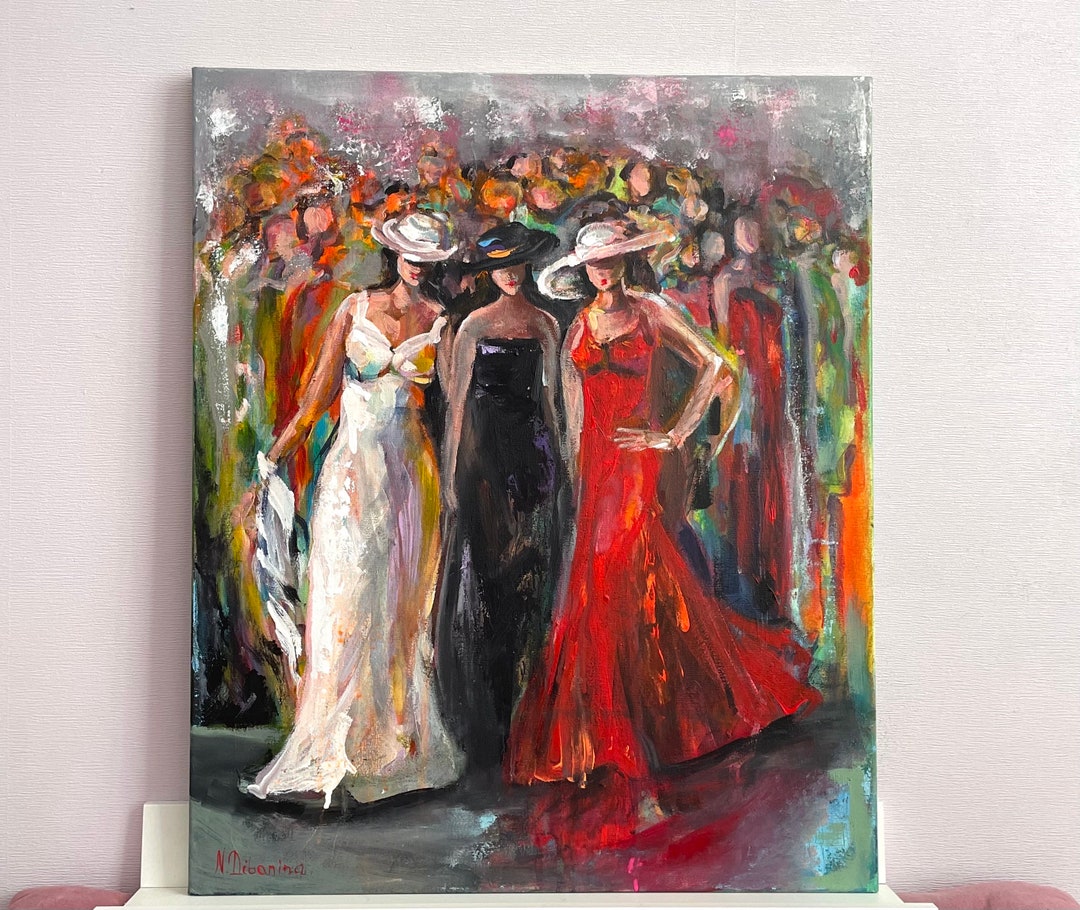 Women Figure Painting Original Art Faceless Female Silhouettes Wall Art ...