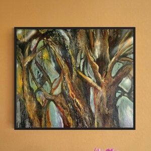 Oak Tree Painting Modern Abstract Wall Art Original Acrylic Canvas ...