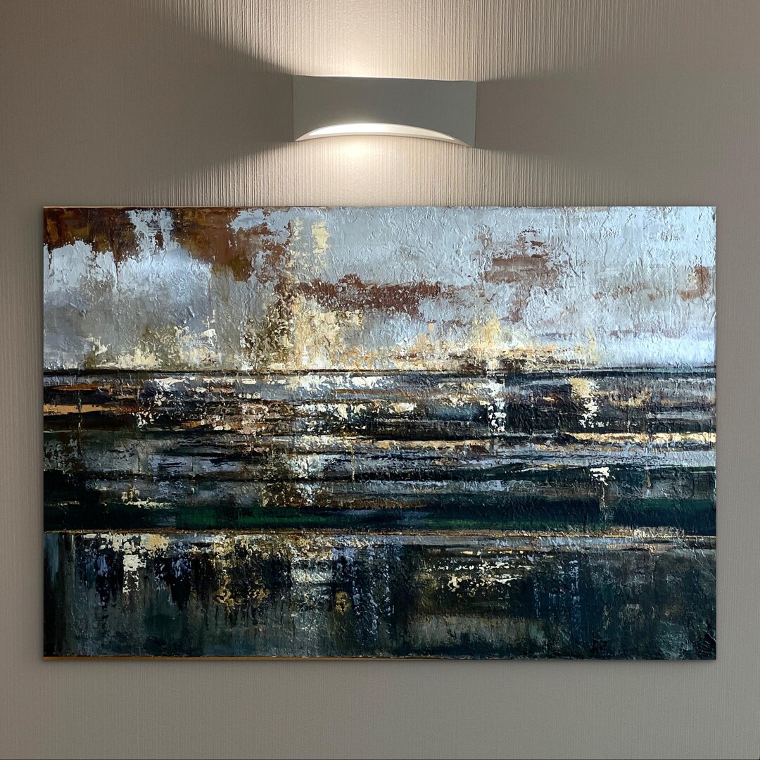 Original Textured Landscape Painting Moody Abstract Canvas Wall Art - Etsy