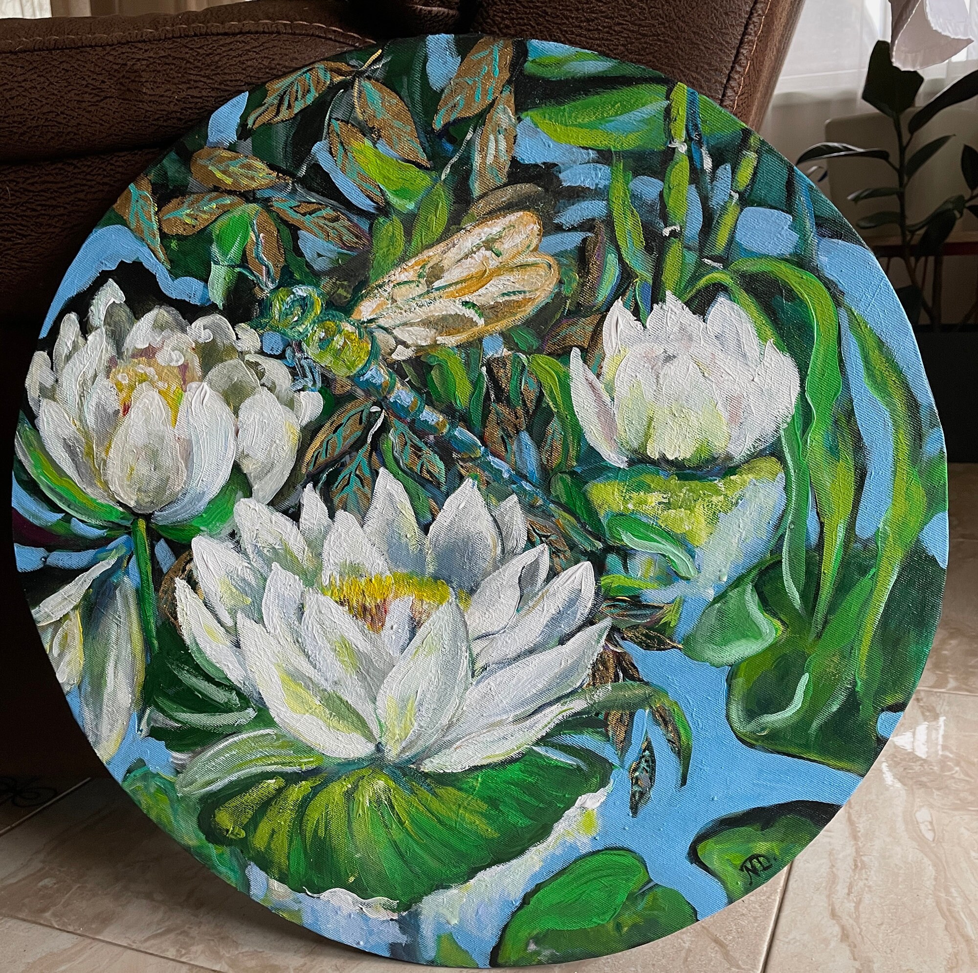 Lily Pad Flower Painting