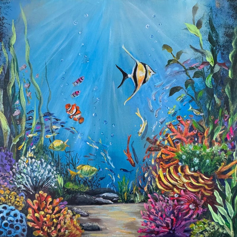 Coral Reef Art - Etsy