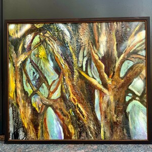 Oak Tree Painting Modern Abstract Wall Art Original Acrylic Canvas ...
