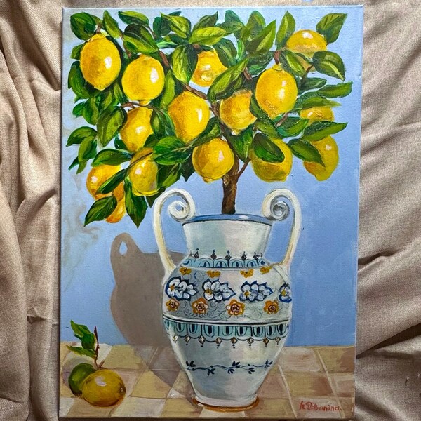 Original Lemon Tree Art - Etsy