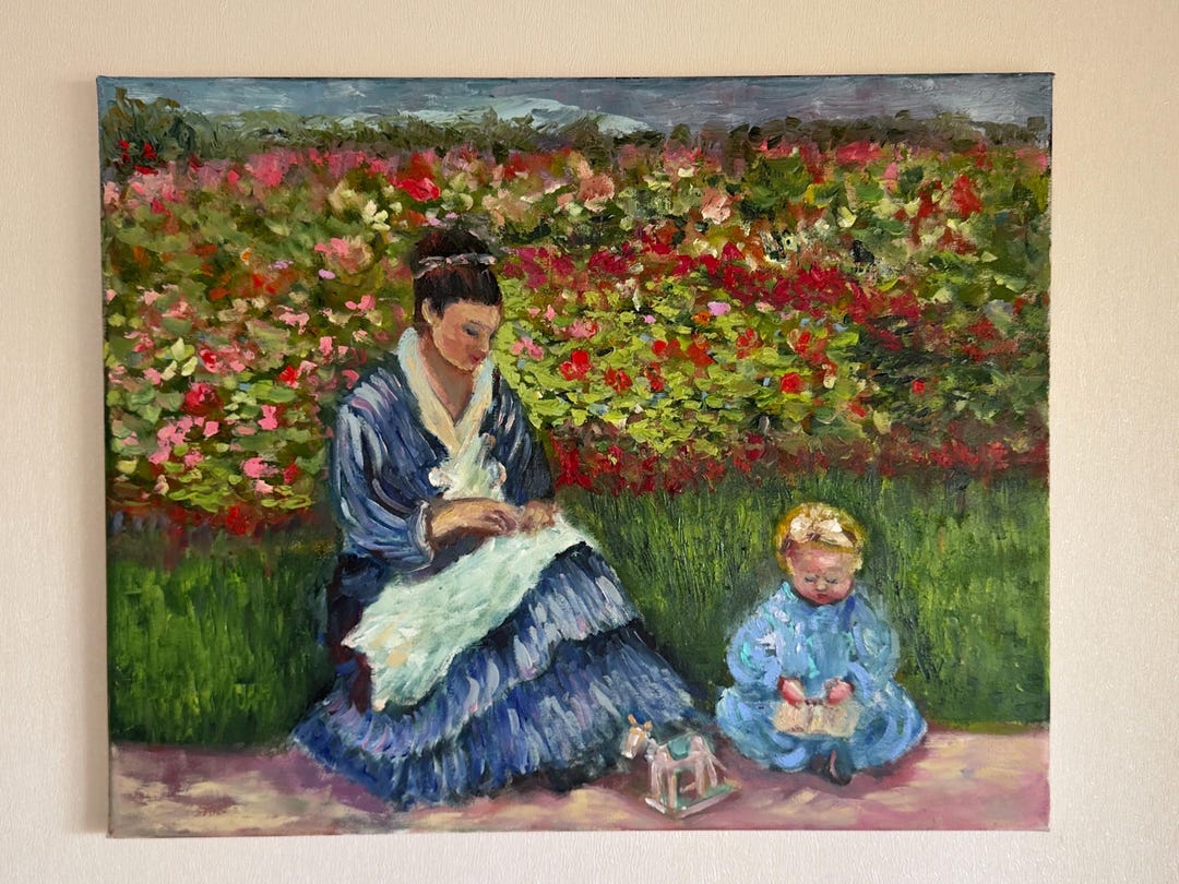 Original Oil Painting Impressionist| Mother With Child Monet-inspired ...
