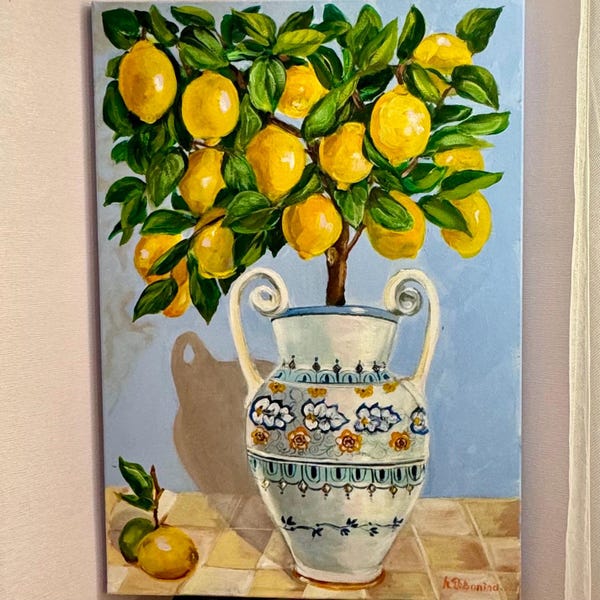 Lemon Tree Painting - Etsy