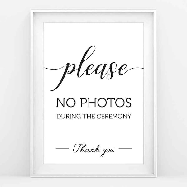 No Photos During the Ceremony Sign - Etsy