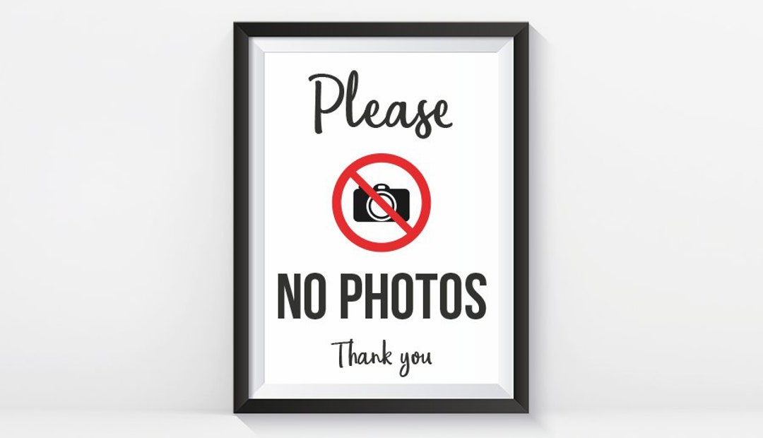 No Photos Sign / No Picture Sign / No Photography Sign / No Cameras ...