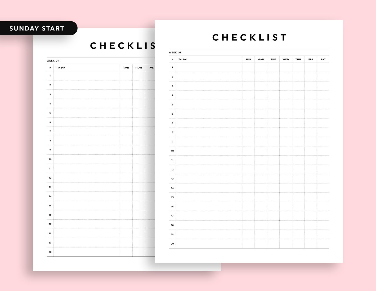 Weekly Checklist Printable, to Do List Template, Editable Fillable ...