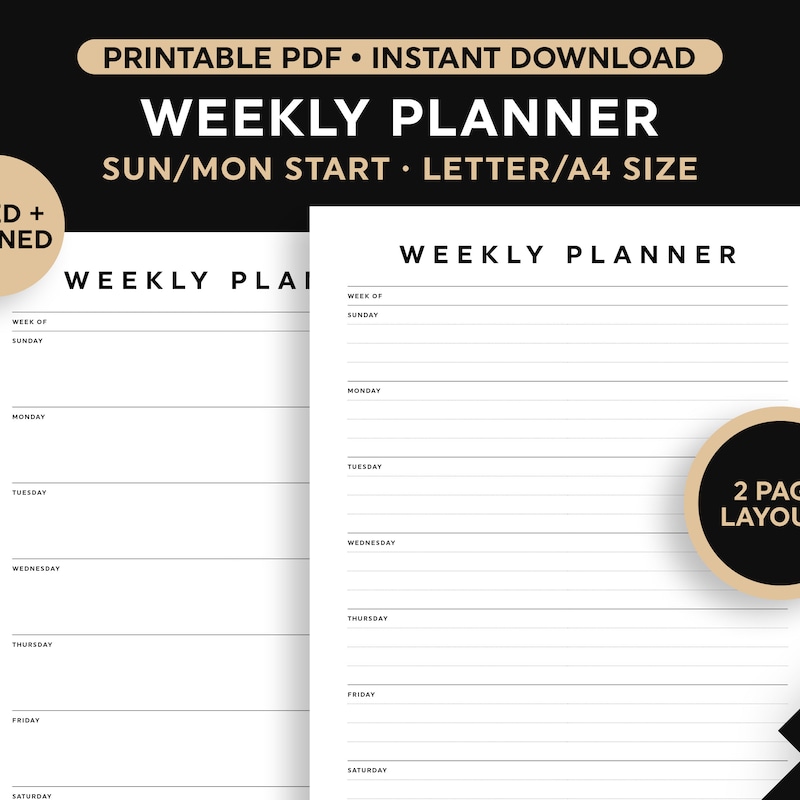 Week to View Calendar - Etsy UK