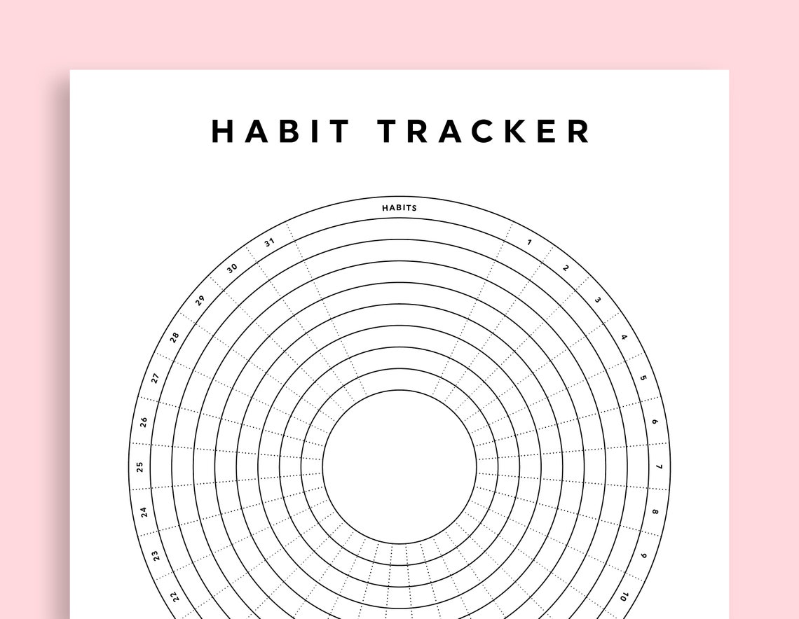 Circle Habit Tracker Printable, Circular Tracker, Habit Tracker ...