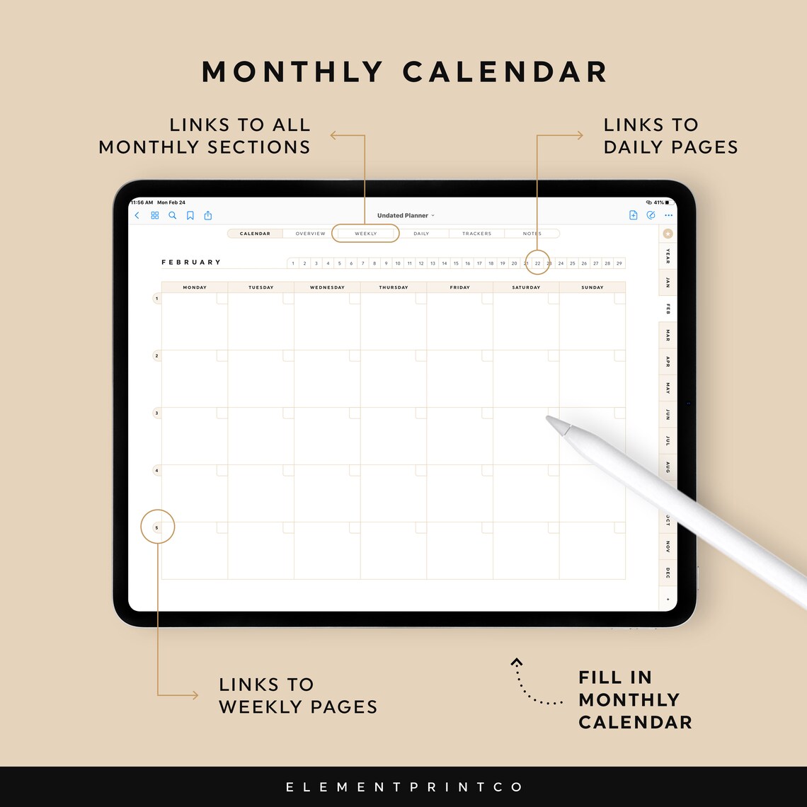 Goodnotes Planner Digital Planner Undated Ipad Planner - Etsy