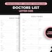 Doctor Printable, Doctors Contact List, Doctor Info Printable, Medical ...