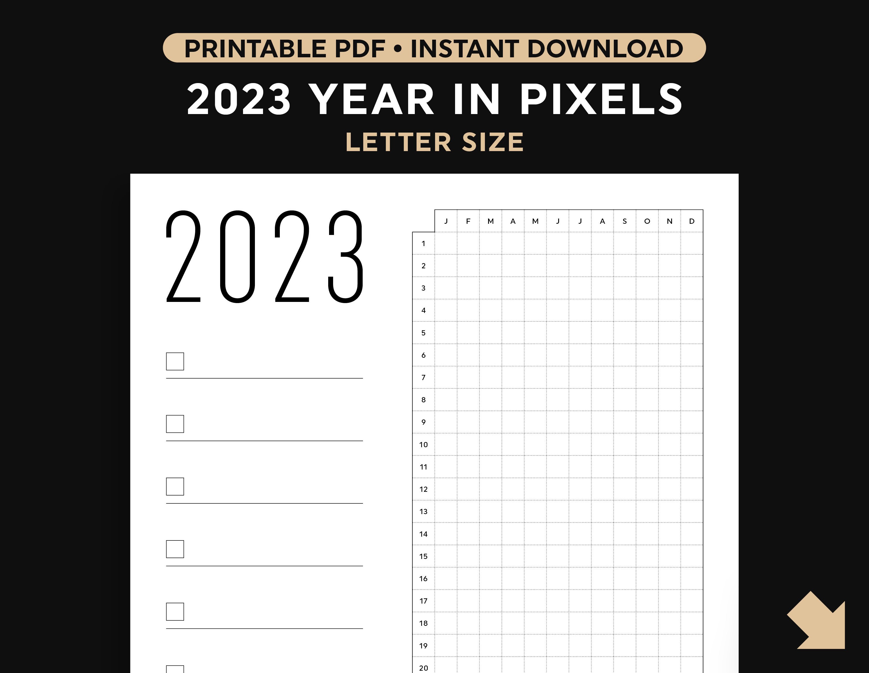 Año en píxeles imprimible, 2023 Mood Tracker imprimible, Año 2023 en ... Año en píxeles imprimible, 2023 Mood Tracker imprimible, Año 2023 en ...