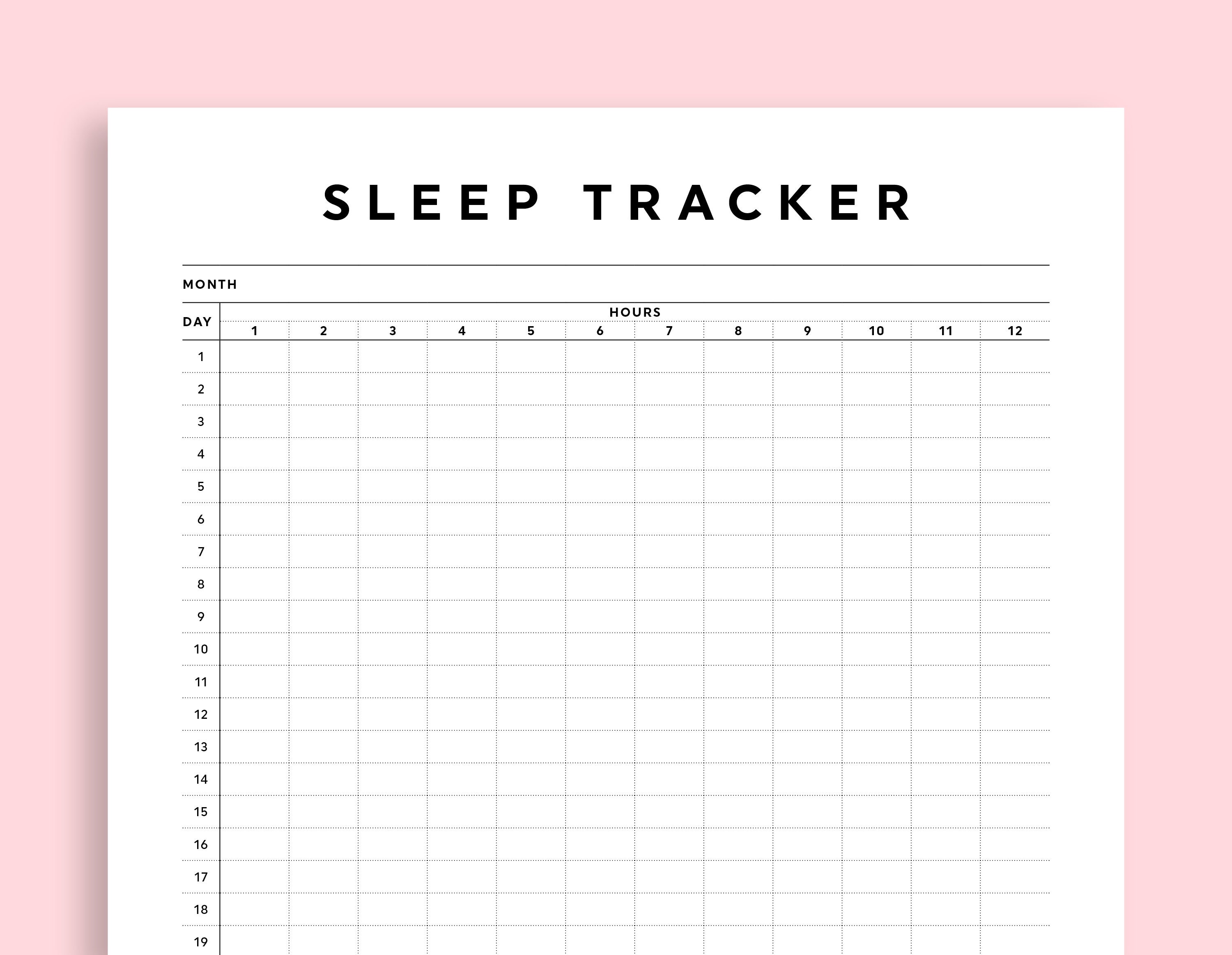 Sleep Tracker Printable, Sleep Tracker Template, Letter Size PDF ...