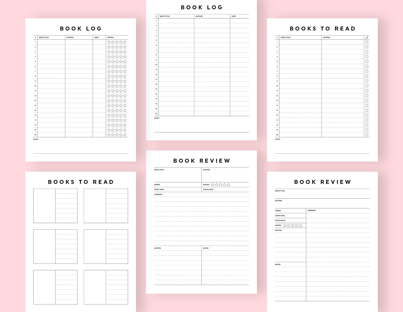 Book Planner Printable, Reading Planner Printable Bundle, Book Log ...