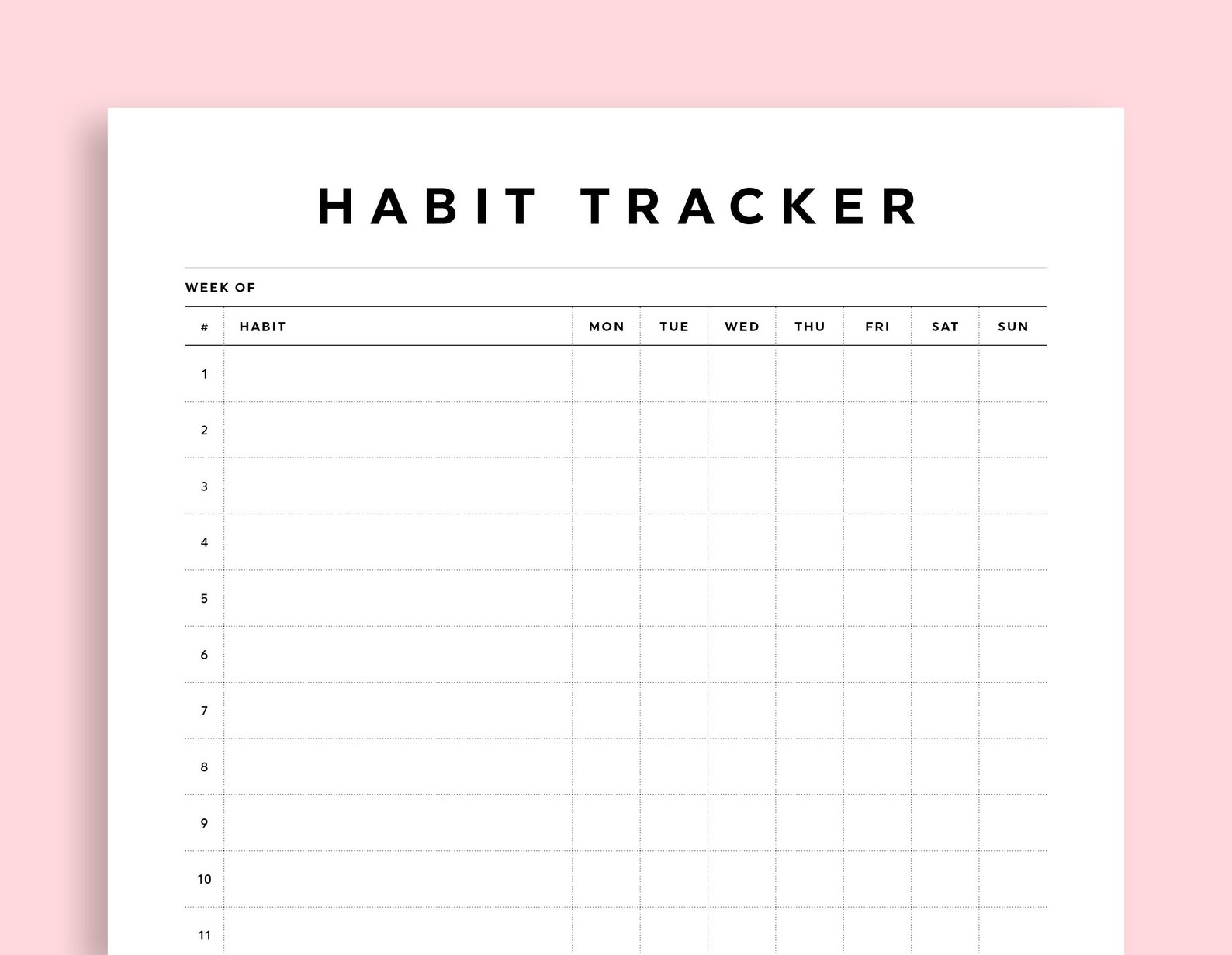 Weekly Habit Tracker Printable, Editable Fillable Weekly Habit Tracker ...